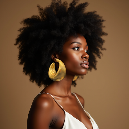 Extra lightweight Gold African Big Hoop Earrings – Handmade By Tarja
