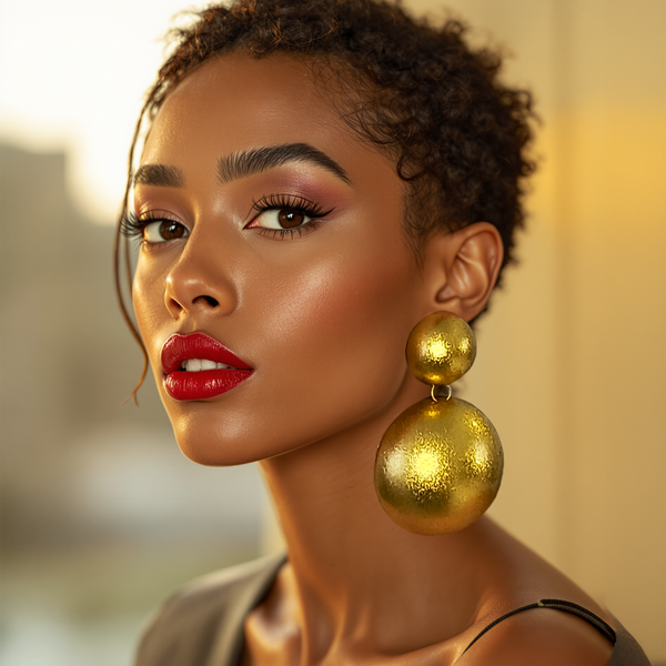 Old Money Style Gold African Dangle Big Earrings – Tarja Jewelry