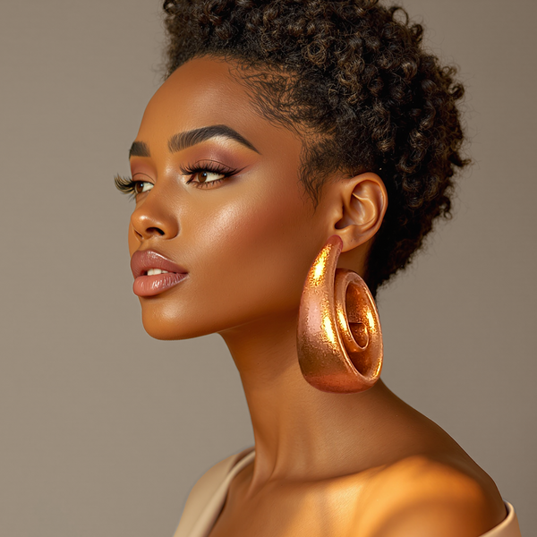 Extra lightweight Copper African Big Spiral Hoop Earrings – Tarja Jewelry