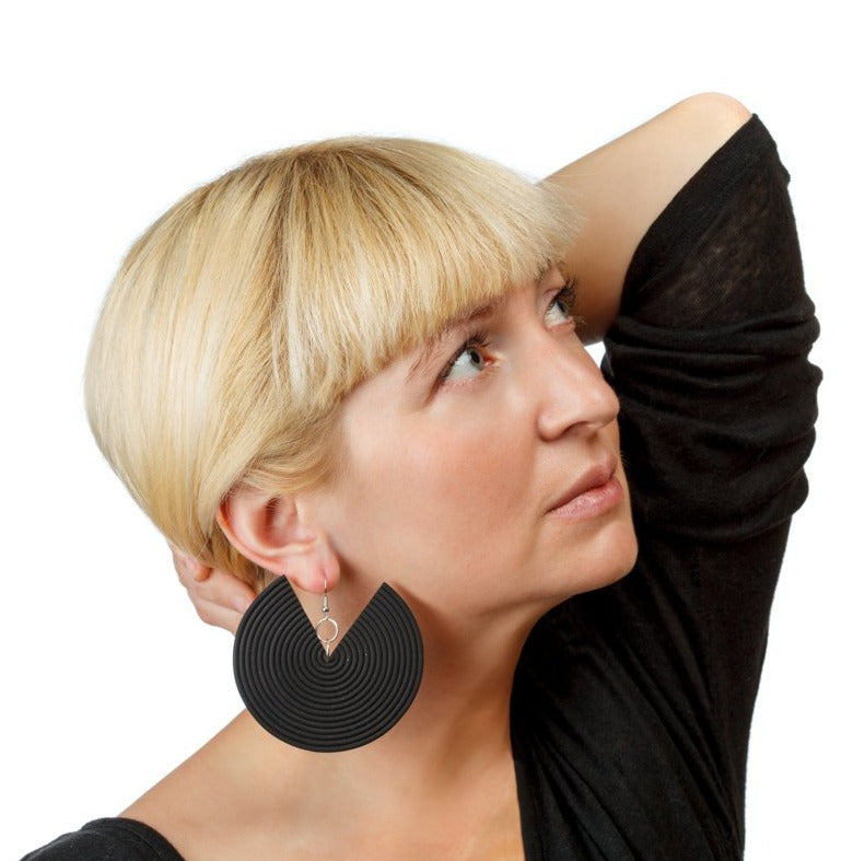 African Spiral Earrings / Matte Black | Explore Unique Fashion Jewelry ...